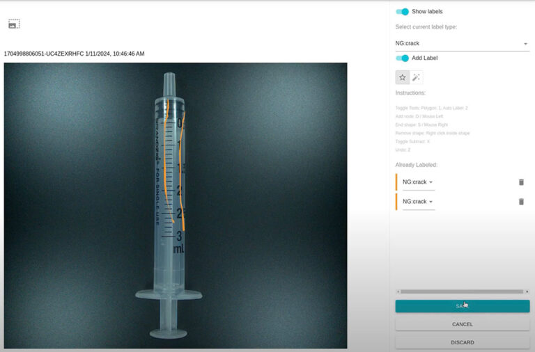 Syringe Component Plastic Injection Molding Inspection Application - UnitX