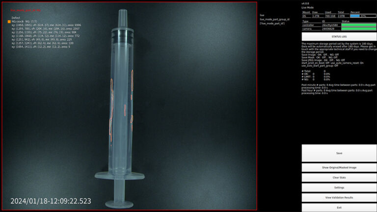Syringe Component Plastic Injection Molding Inspection Application - UnitX