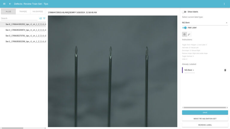 Syringe Needle Formation Inspection Application - UnitX